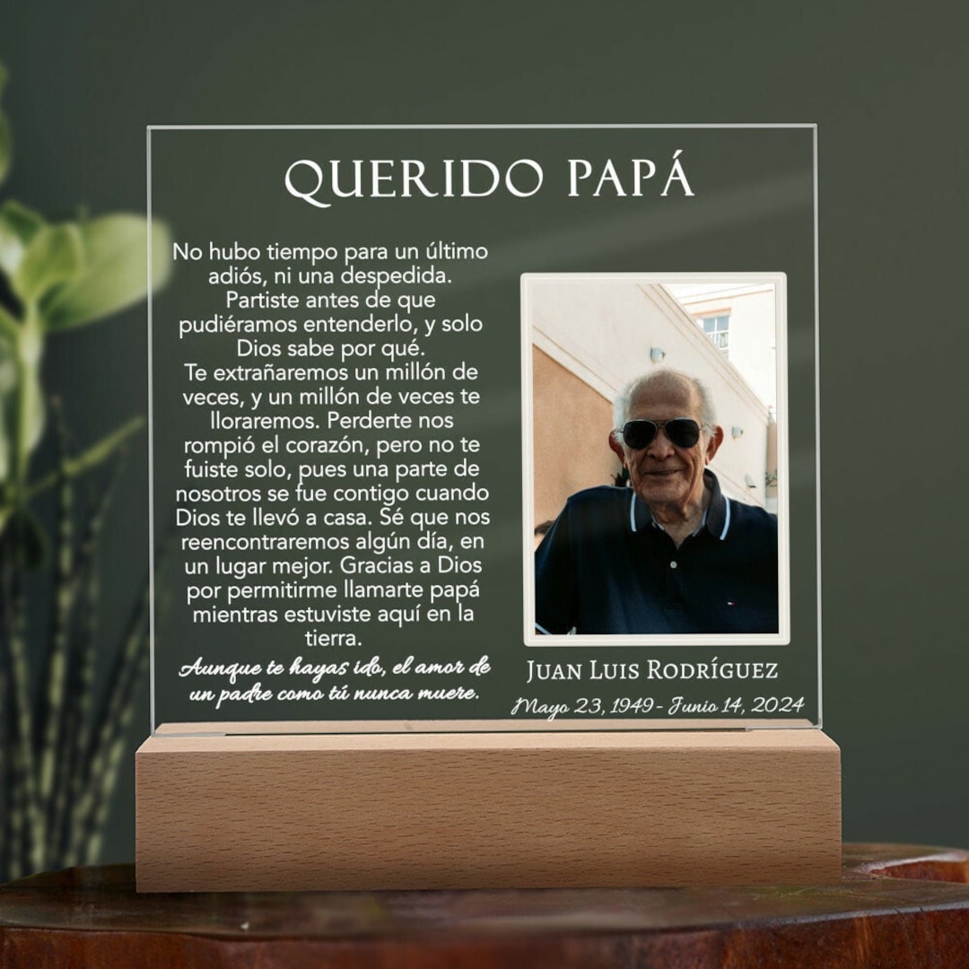 Spanish Memorial Photo Plaque: Loss of Father Sympathy Gift - Etsy