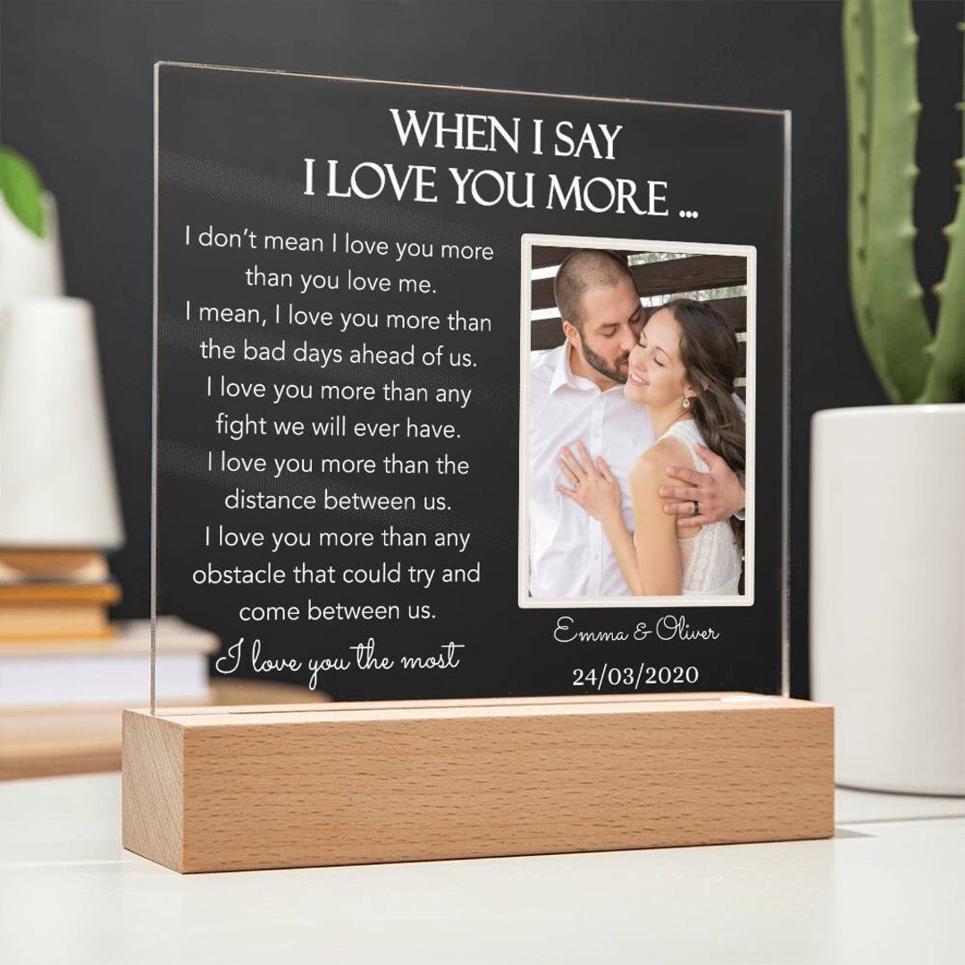 Custom Love You Most Photo Plaque for Him, Personalized Gift for ...