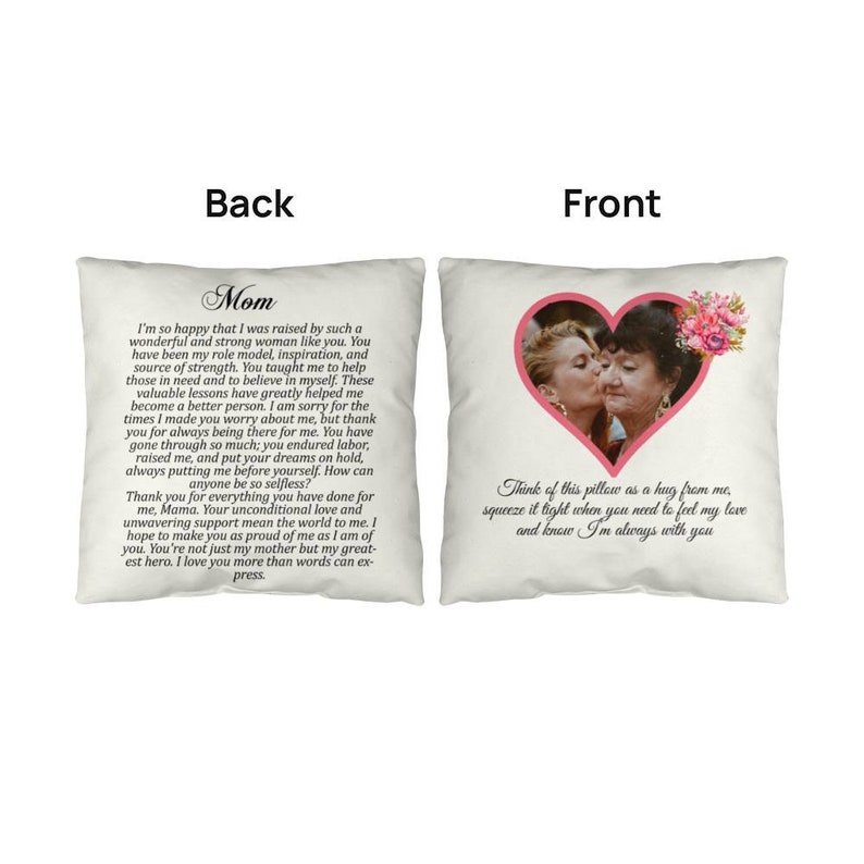 Custom Photo Pillow for Mom: Sentimental Gift, Personalized Decor - Etsy