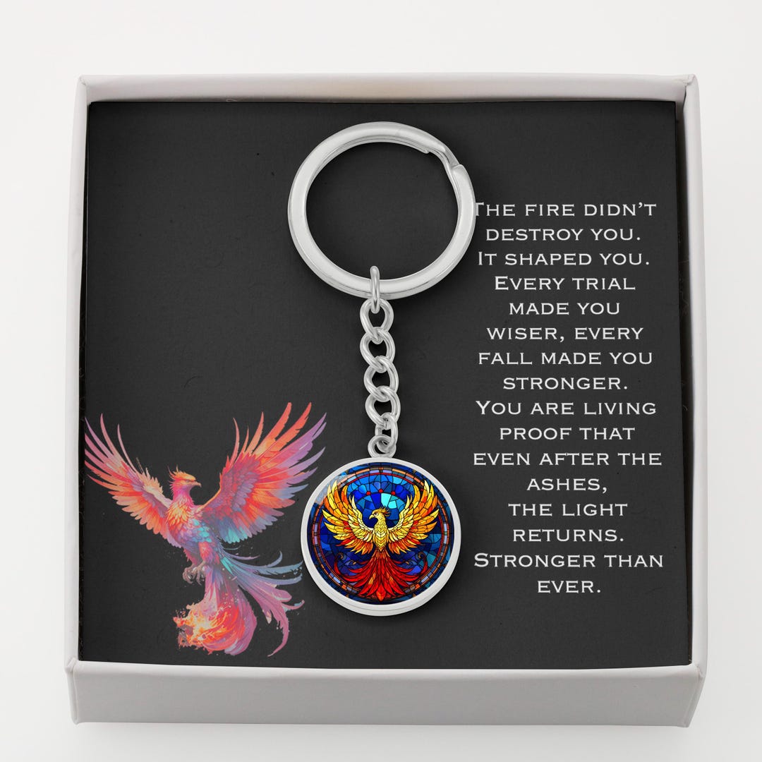 Phoenix Rising Keychain: Inspirational Empowerment Gift - Etsy