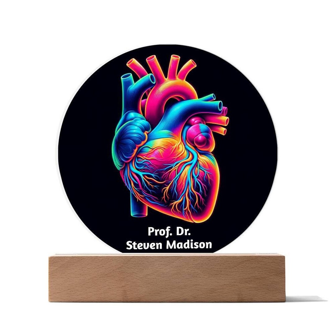 Cardiologist Personalized Gifts, Heart Surgeon Acrylic Lamp, Anatomical ...