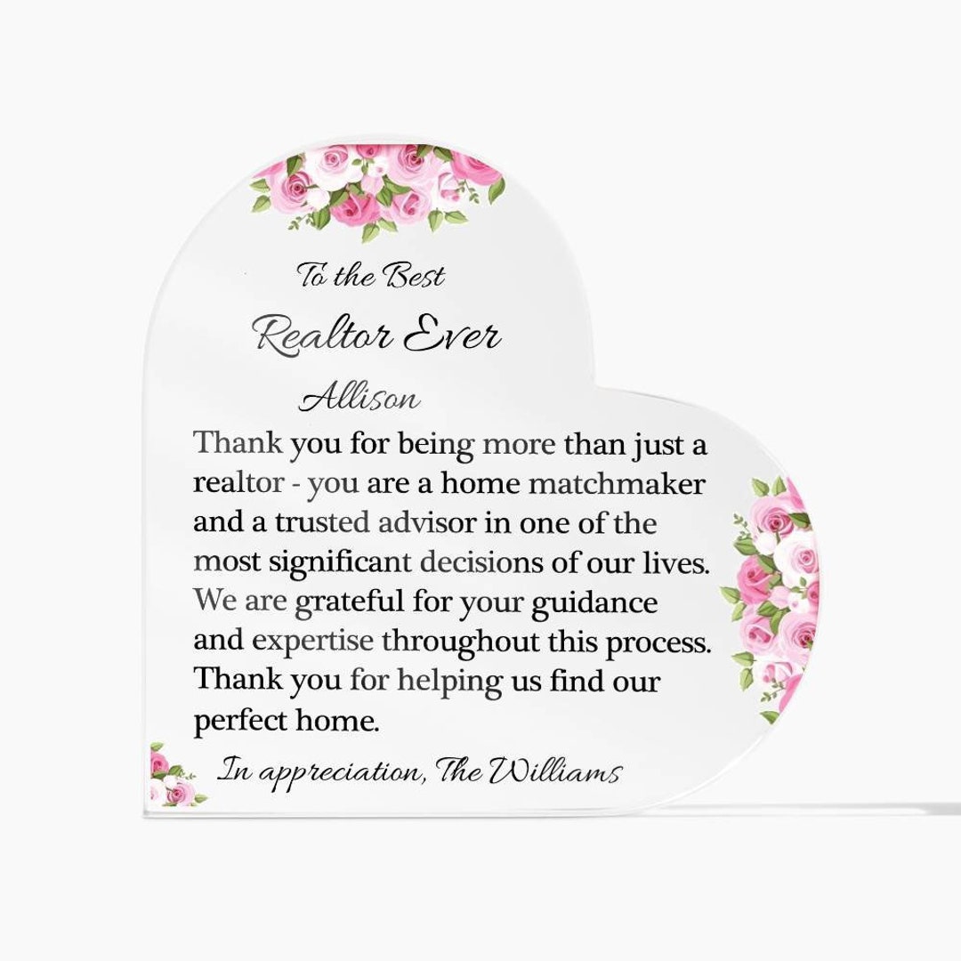 To the Best Realtor Ever Personalized Acrylic Plaque, Unique Gift Ideas ...