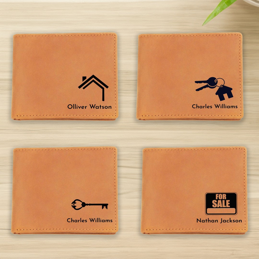 Realtor Gifts, Personalized Leather Wallet for Real Estate Agent ...
