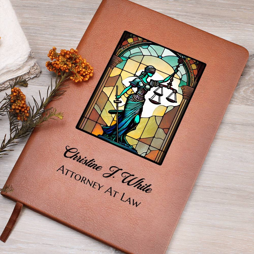 Personalized Leather Journal: Lady Justice, Attorney Gift - Etsy