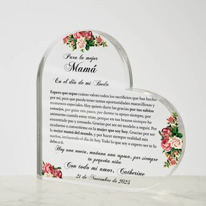 Personalized Acrylic Heart Plaque: Spanish Mother of the Bride Gift - Etsy