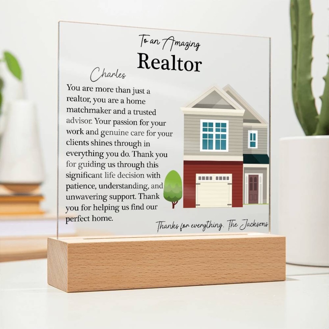 To an Amazing Realtor Personalized Acrylic Plaque, Real Estate Agent ...