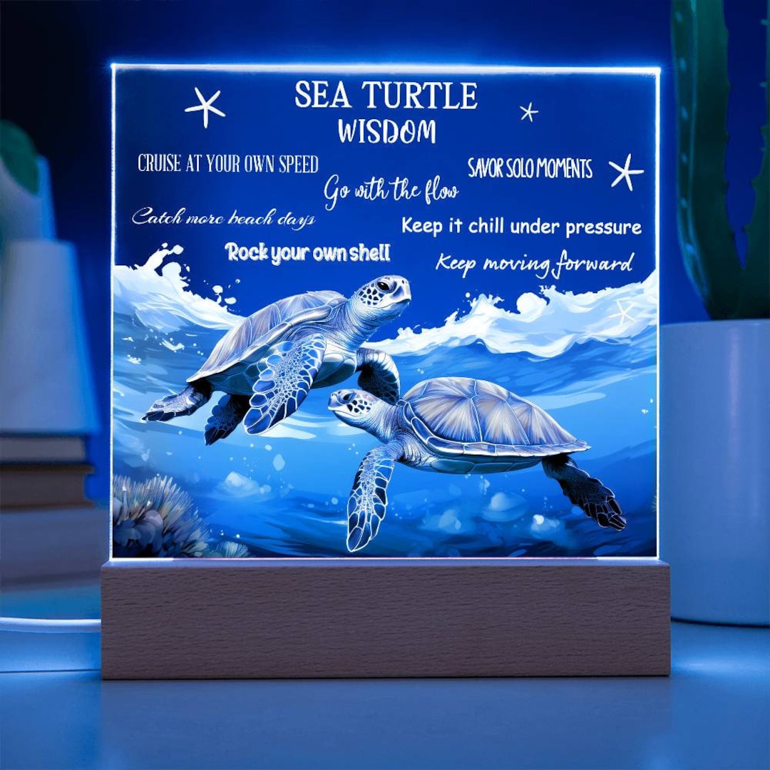 Sea Turtle Wisdom Acrylic Plaque, Ocean Turtle Beach Decor, Beach Sea ...