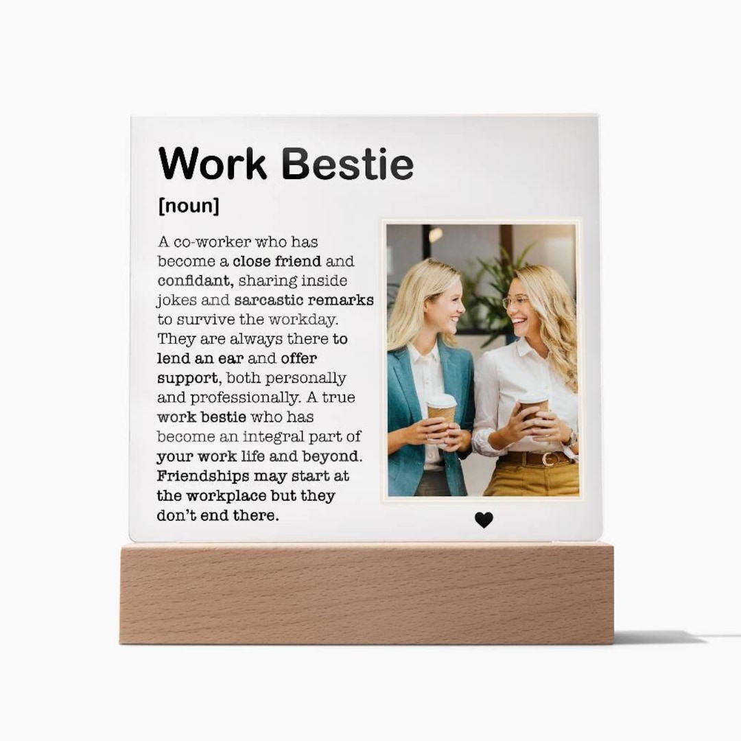 Work Bestie Personalized Acrylic Plaque, Galentines Day Gift for ...