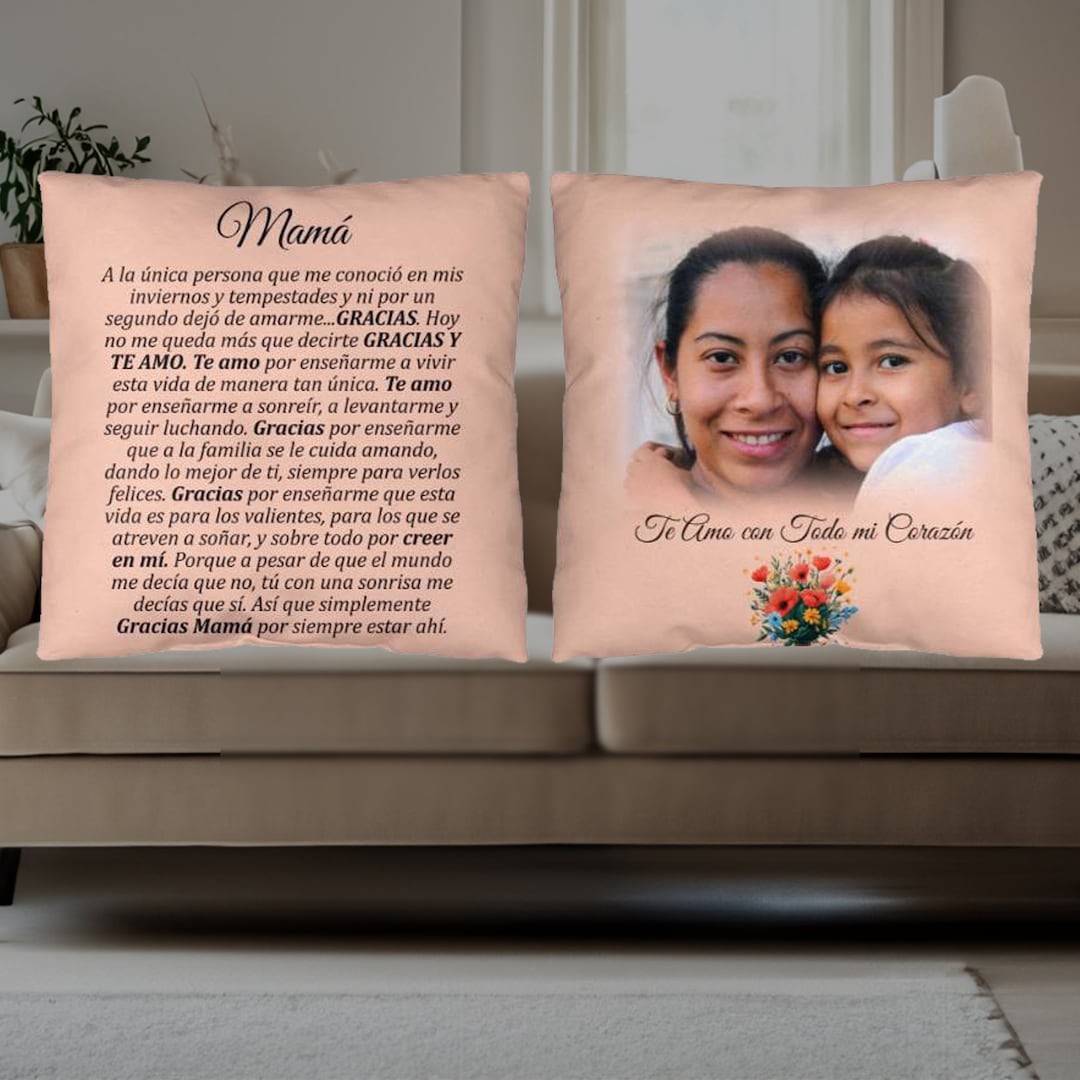 Spanish Gifts for Mom, Mother's Day Personalized Photo Pillow, Regalo ...