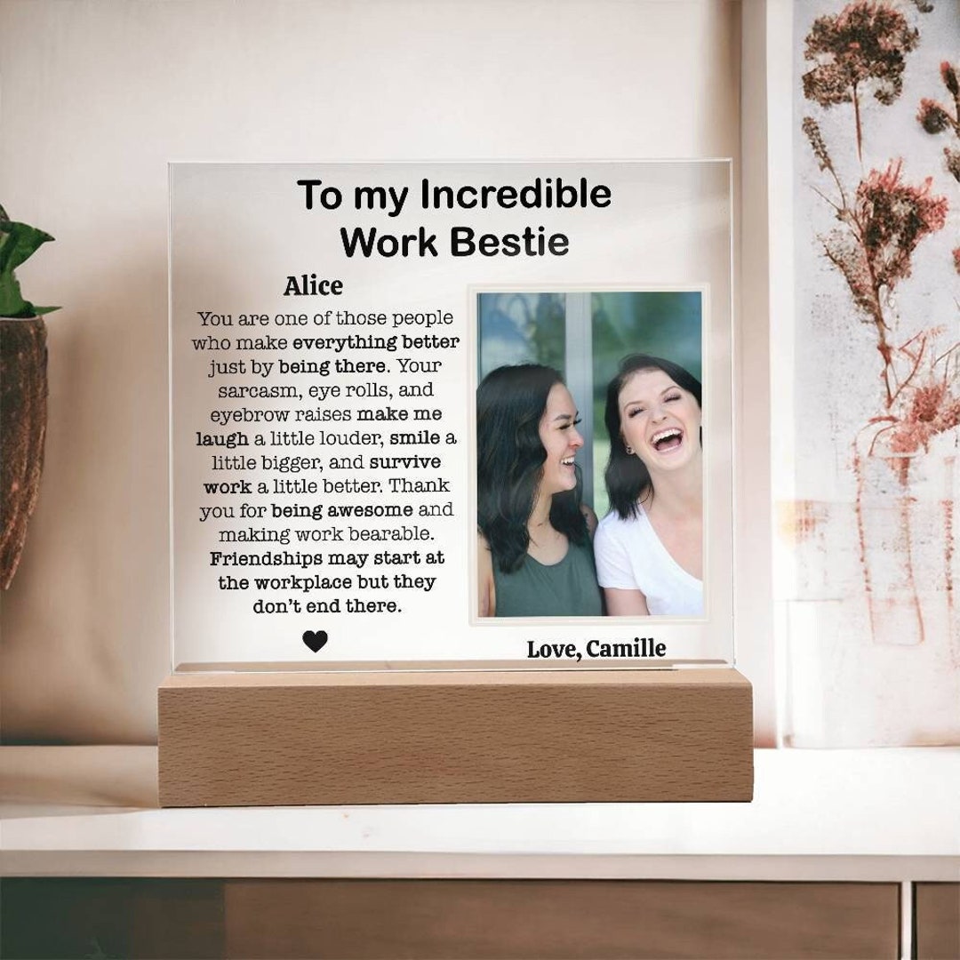 To My Incredible Work Bestie, Best Friend Picture Personalized Acrylic ...