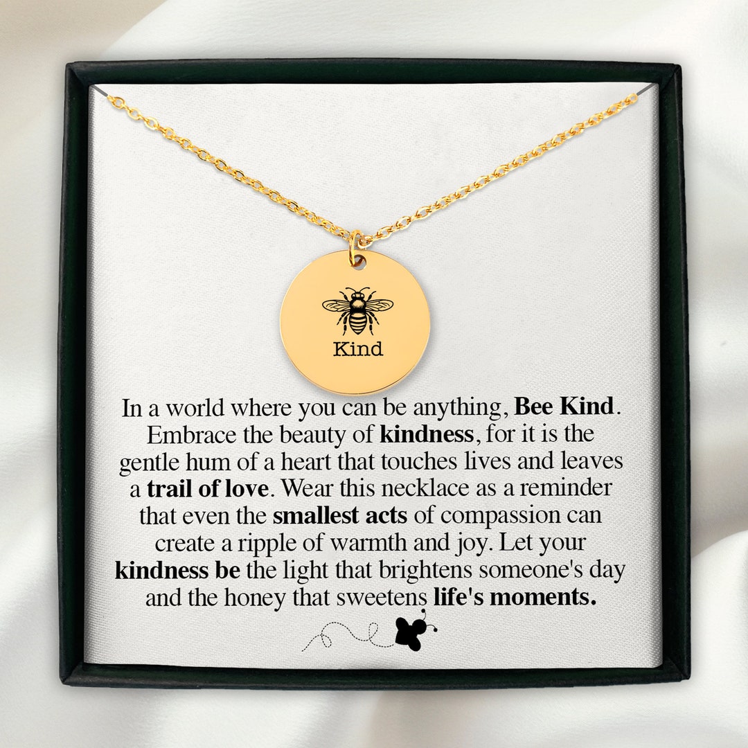 Bee Kind Necklace: Stainless Steel Inspirational Gift - Etsy