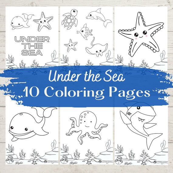 Under the Sea Coloring Pages Digital Downloads Coloring - Etsy