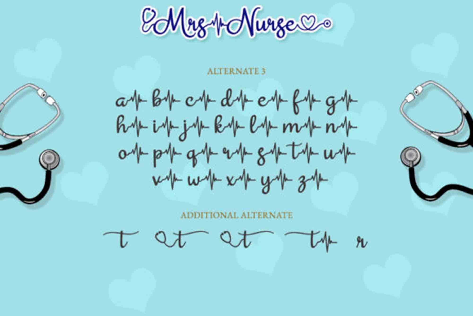 Mrs Nurse Font Font download doctor font nurse font Script | Etsy