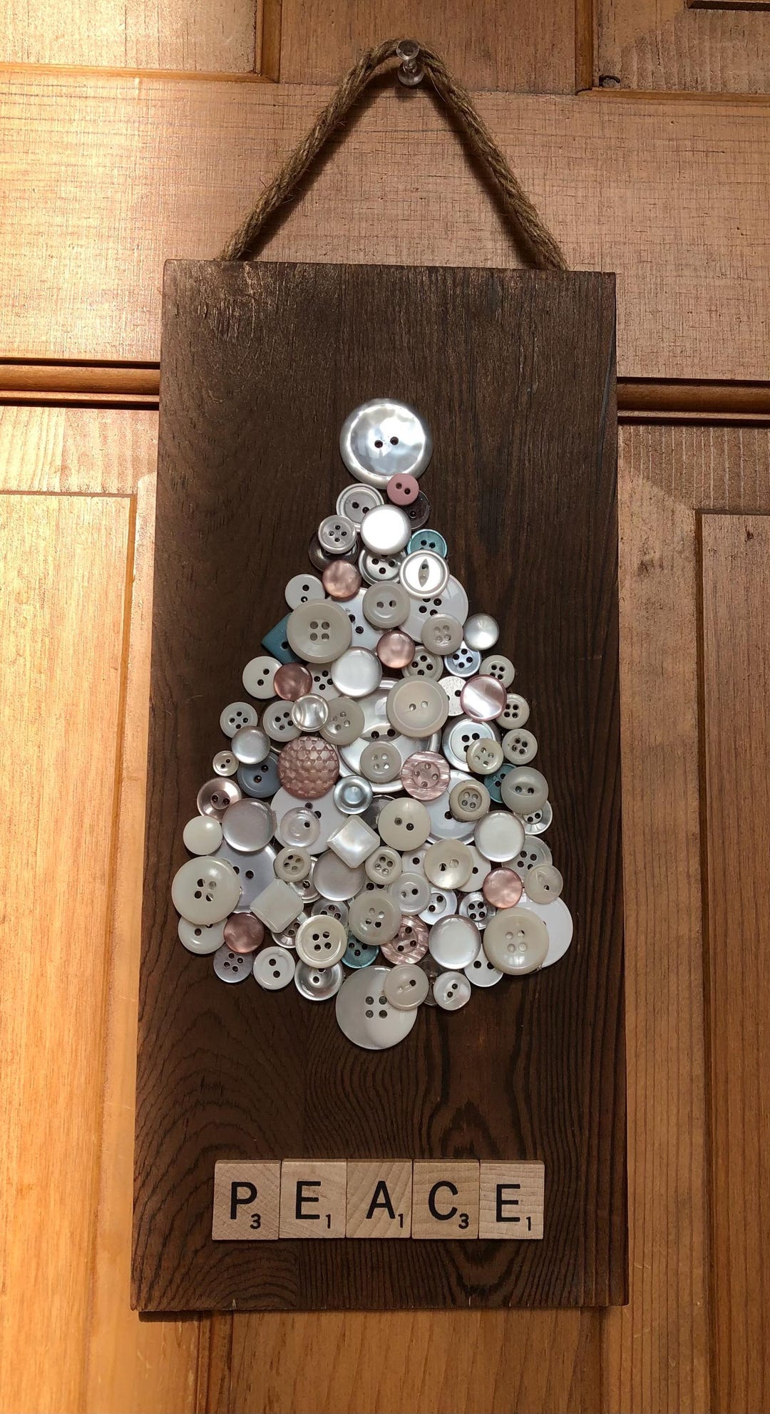 Button Christmas Tree Sign. Wooden Vintage Christmas Tree Sign. - Etsy