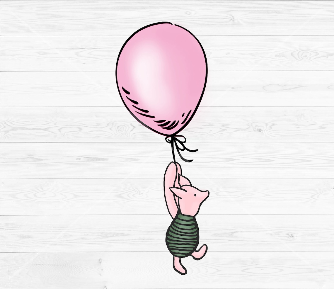 Pink Balloon Classic Winnie the Pooh PNG Clipart Bundle, Hanging ...
