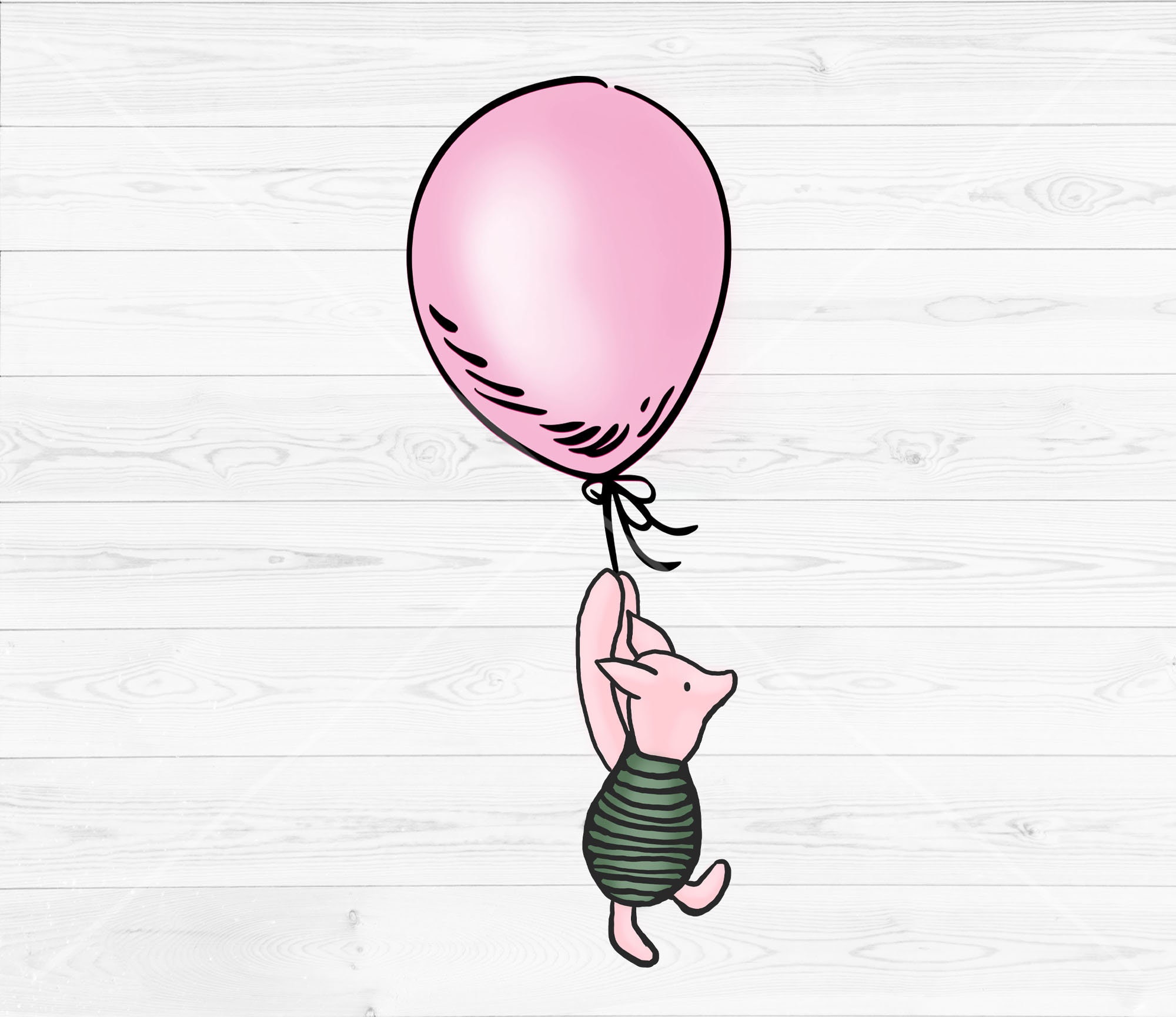 Pink Balloon Classic Winnie the Pooh PNG Clipart Bundle, Hanging ...