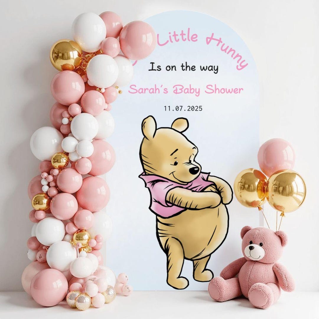 Winnie the Pooh Arched Backdrop Cover: Custom Baby Shower Decor (47.2 ...