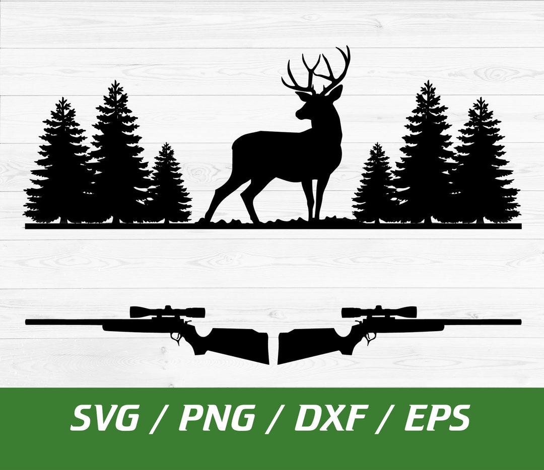 Deer Hunting Frame SVG, Antler Hunting Svg, Huning Rifle Svg, Outdoor ...