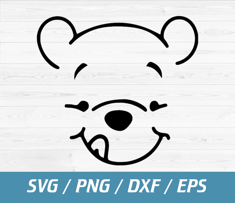 Winnie the Pooh Face Outine svg, png, dxf, eps, Archivos para Cricut ...