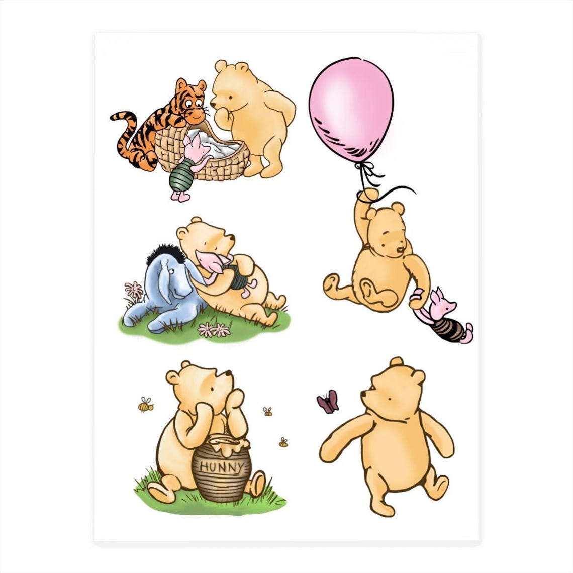 Classic Winnie the Pooh Epoxy Stickers - Etsy