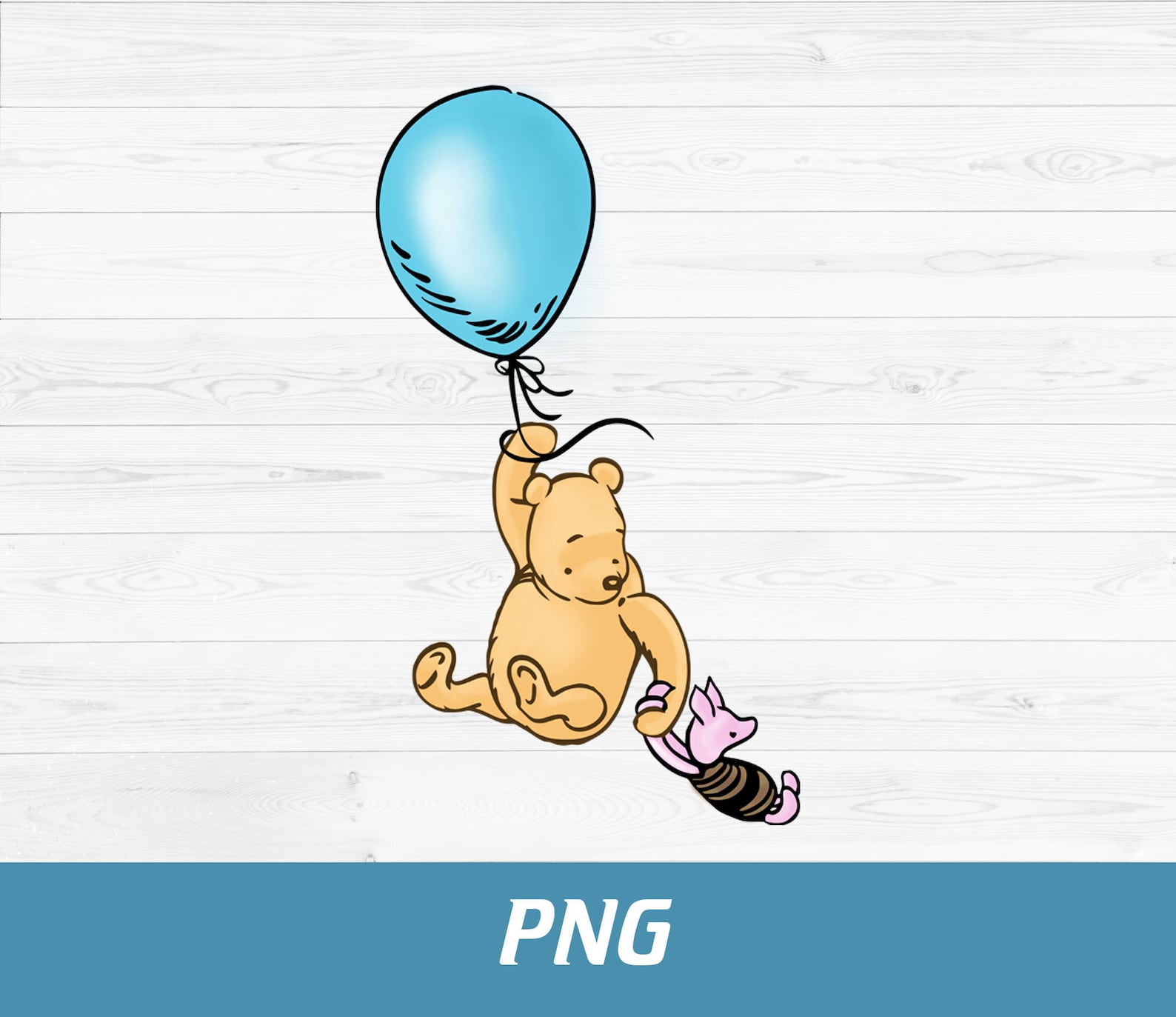 Classic Winnie the Pooh PNG, Blue Balloon Winnie Pooh Bear Clipart ...