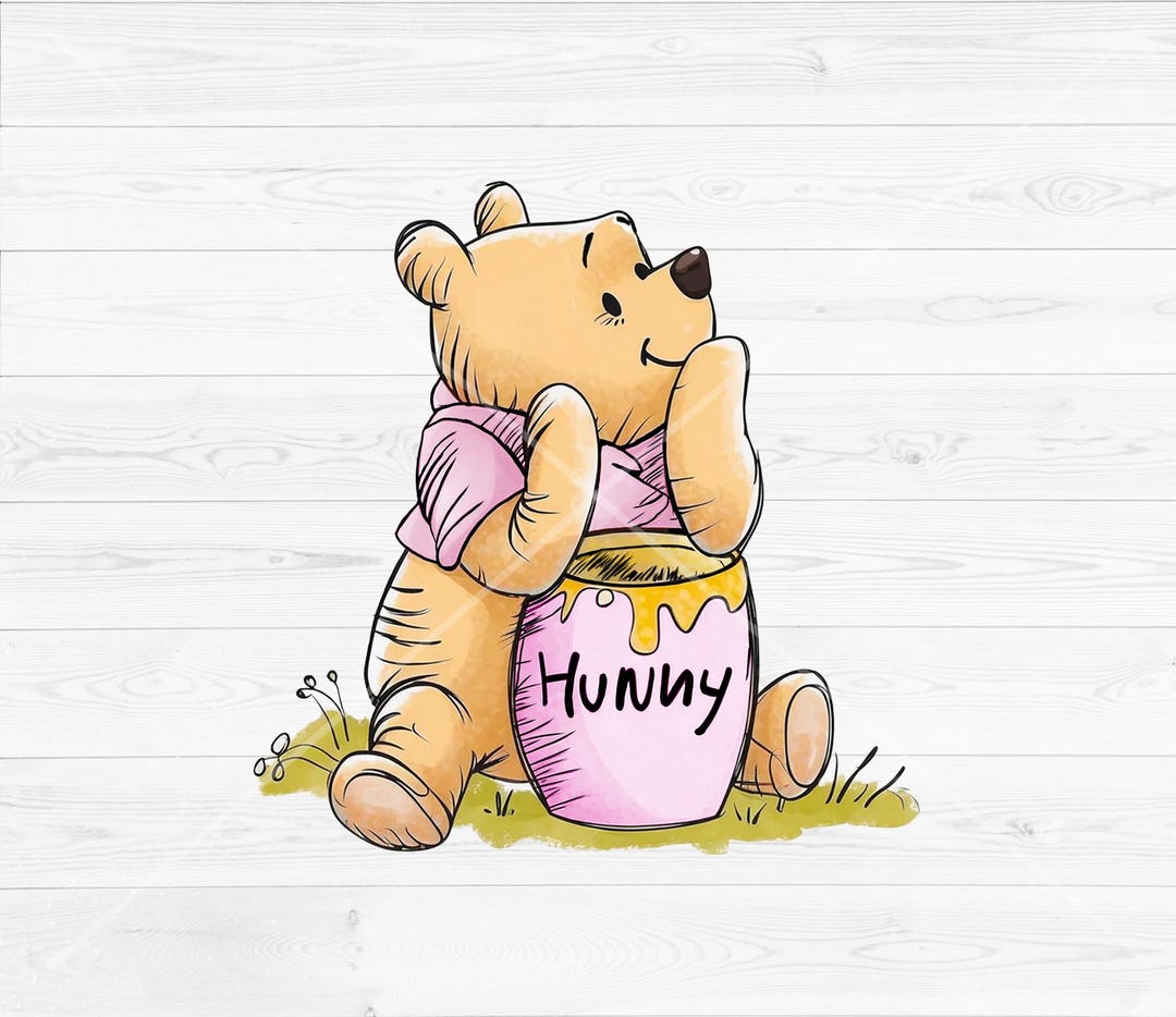 Pink Winnie the Pooh Honey Bear Clipart PNG Watercolor Girl, Winnie the ...