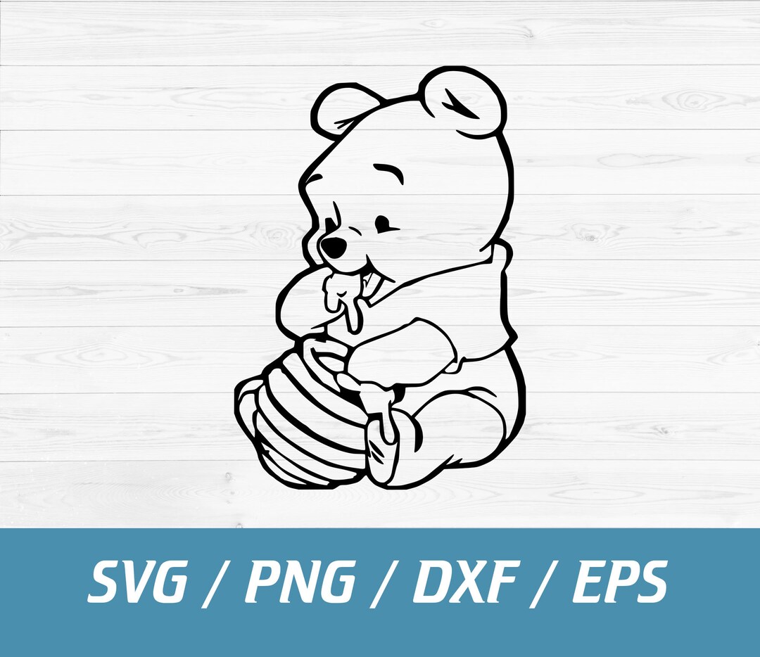 Baby Winnie the Pooh Svg, Winnie the Pooh Outline, Classic Pooh Files ...