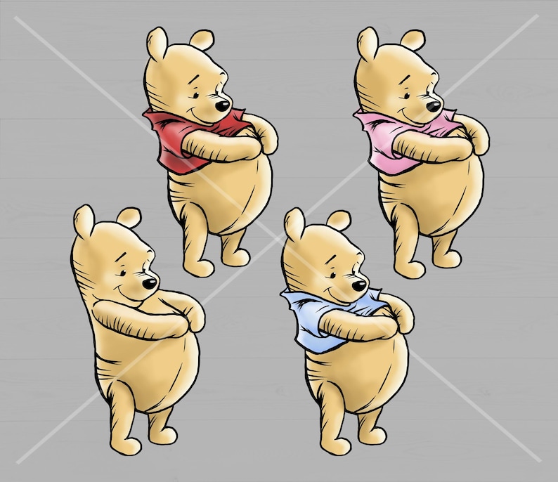 Winnie the Pooh Clipart: Hand-drawn Classic Images (instant Download ...