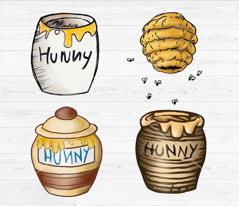 Classic Winnie the Pooh Hunny Pot PNG Images, Bee Hive PNG Image, Pooh ...