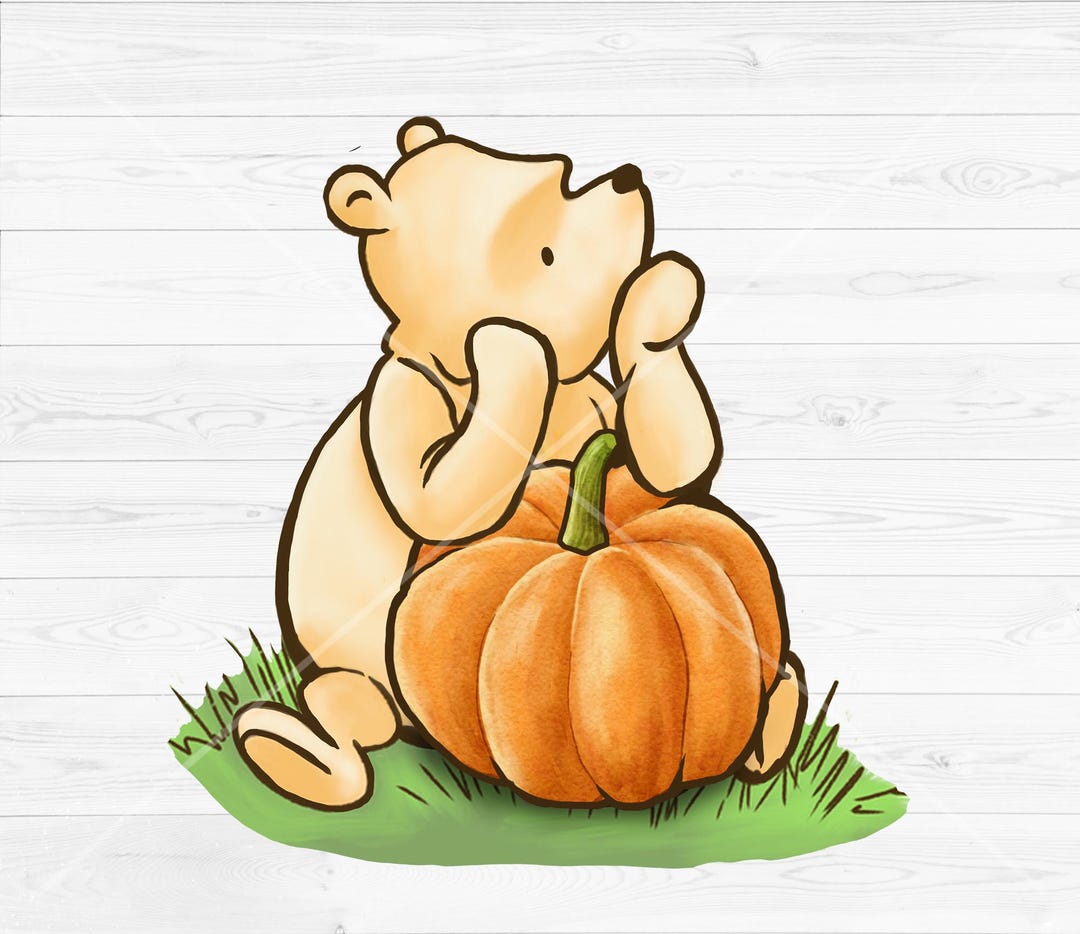 Pumpkin Classic Winnie the Pooh PNG, Fall, Autumn Vintage Pooh With ...