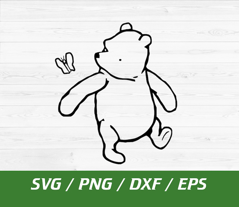 Classic Winnie the Pooh Svg, Winnie the Pooh Outline, Classic Pooh ...