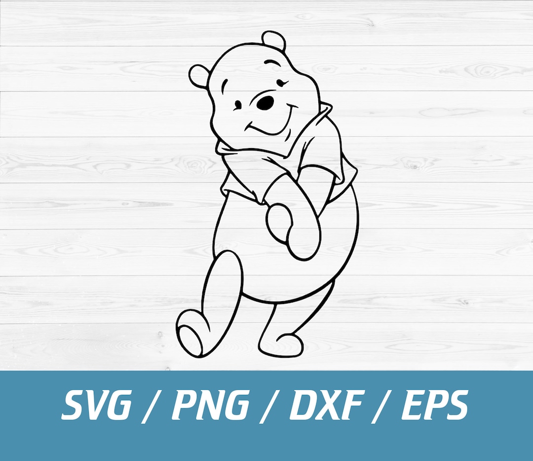 Winnie the Pooh Svg, Winnie the Pooh Outline Clipart, Png, Pooh Svg ...