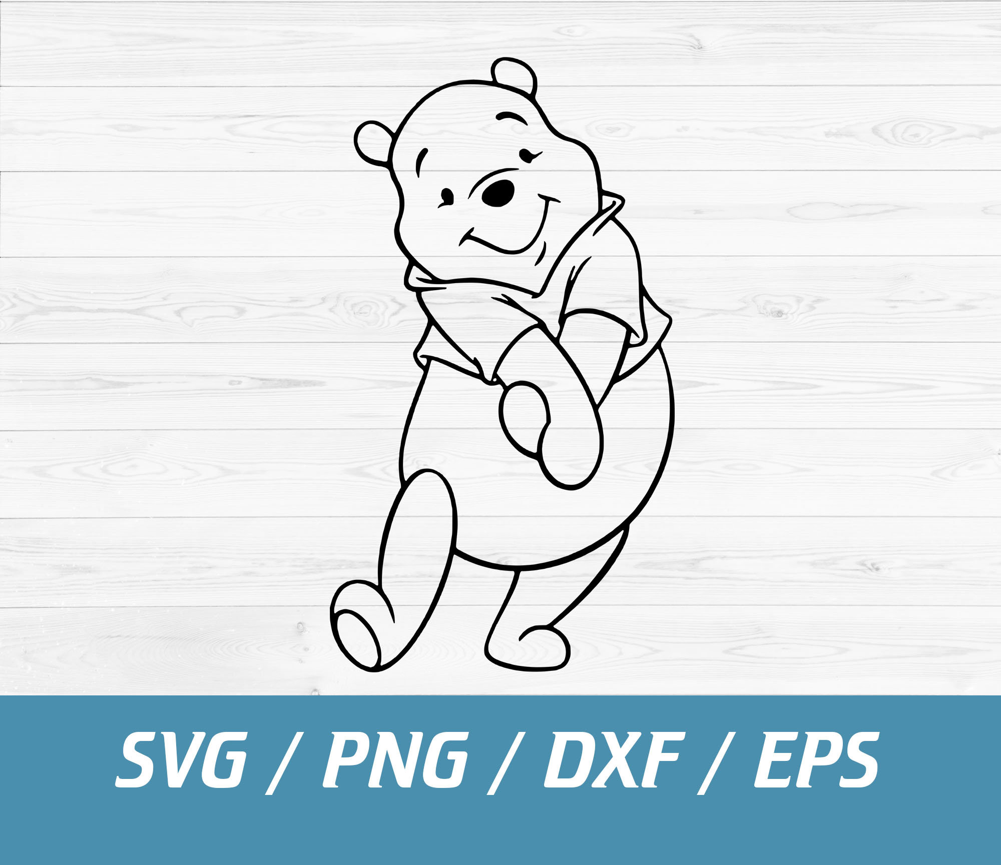 Winnie the Pooh Svg, Winnie the Pooh Outline Clipart, Png, Pooh Svg ...