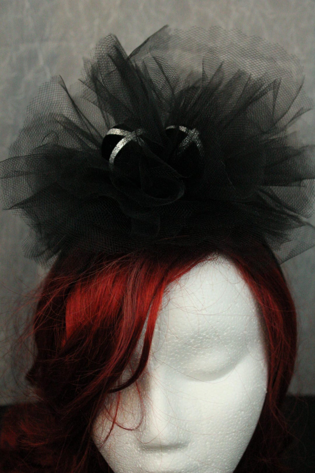 Black Gothic Fascinator Hat/headpiece With Black and Silver Velvet Ball ...