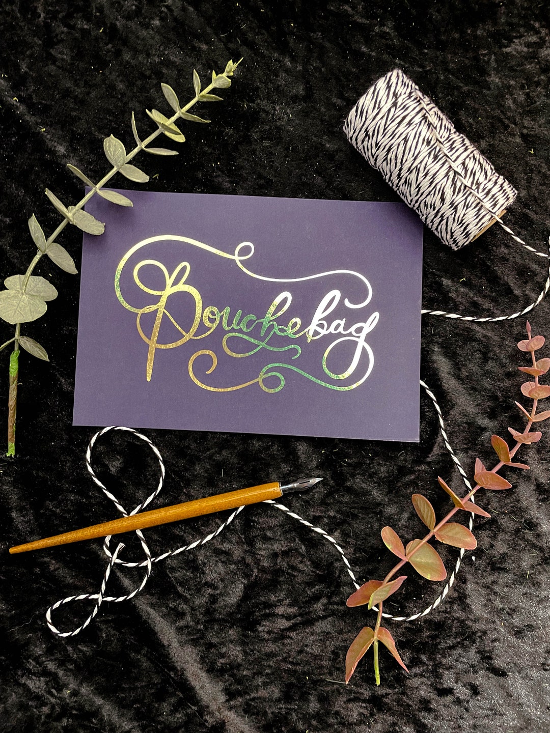 Douchebag A5 Foiled Art Print/ Calligraphy/rude Art/gold - Etsy