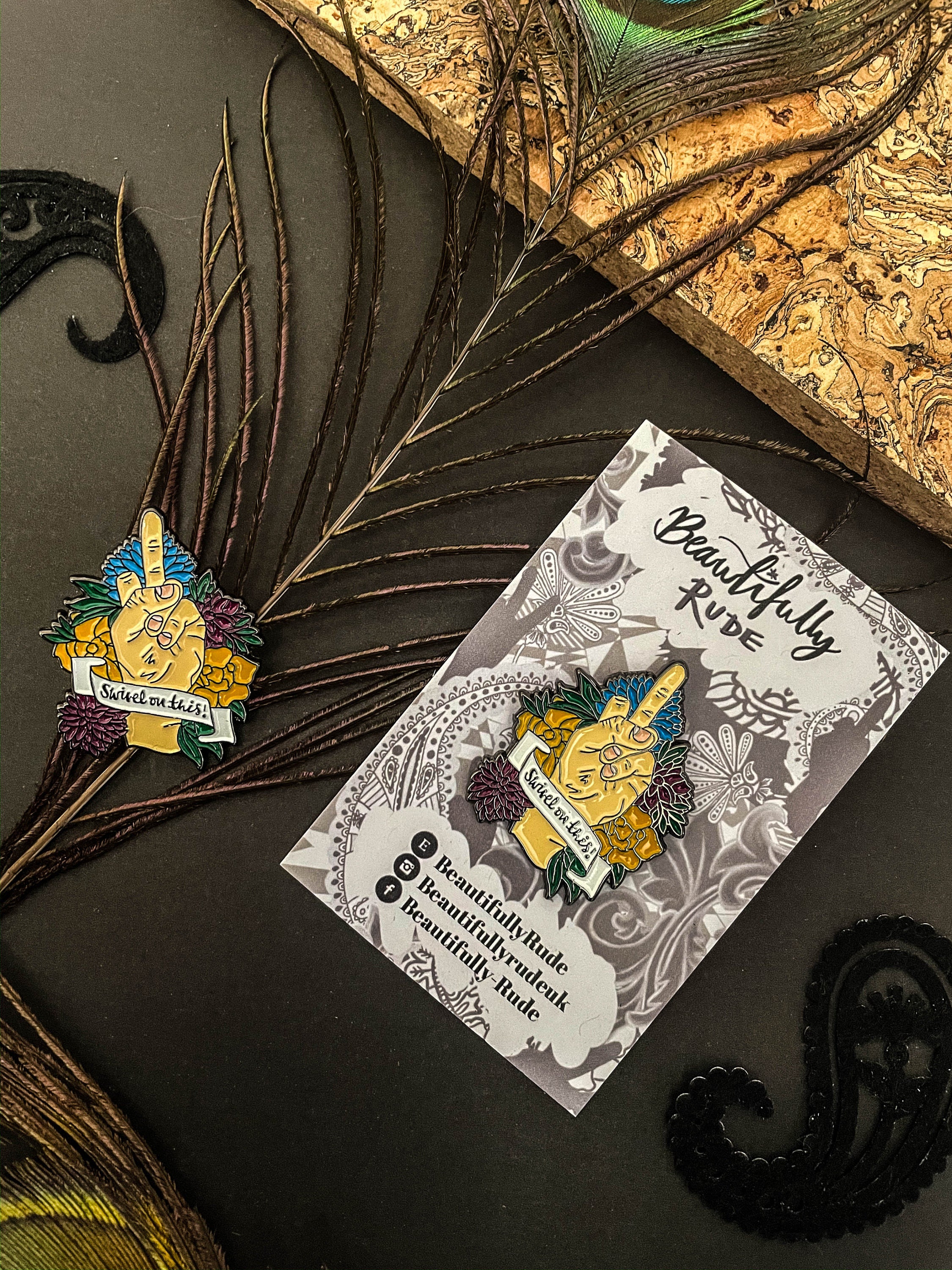 Swivel on This Enamel Pin/rude Art Work/illustration /tattoo - Etsy