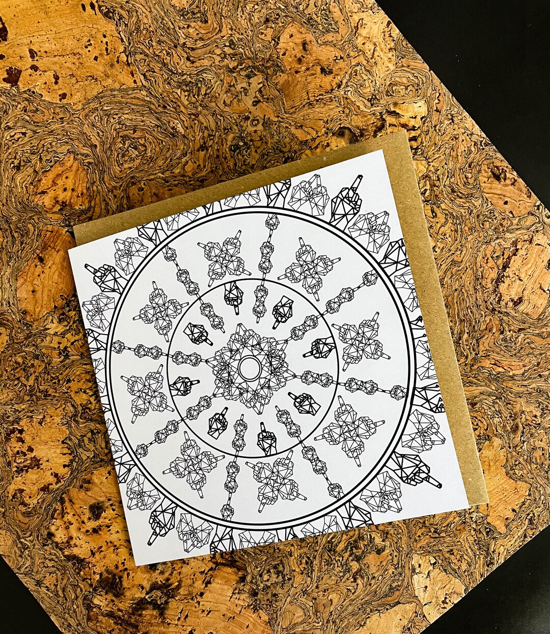 Middle Finger Mandala Square Greeting Card / Rude Art Work ...