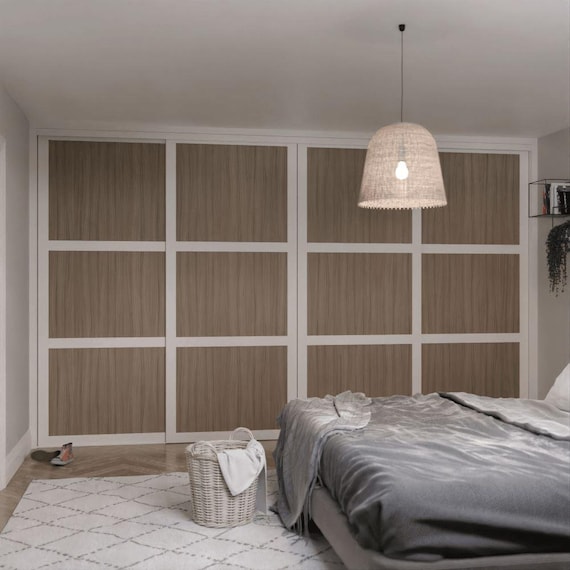 White Shaker Sliding Wardrobe Door Kit 4 Door 3 Panel Shorewood Made to Measure Etsy