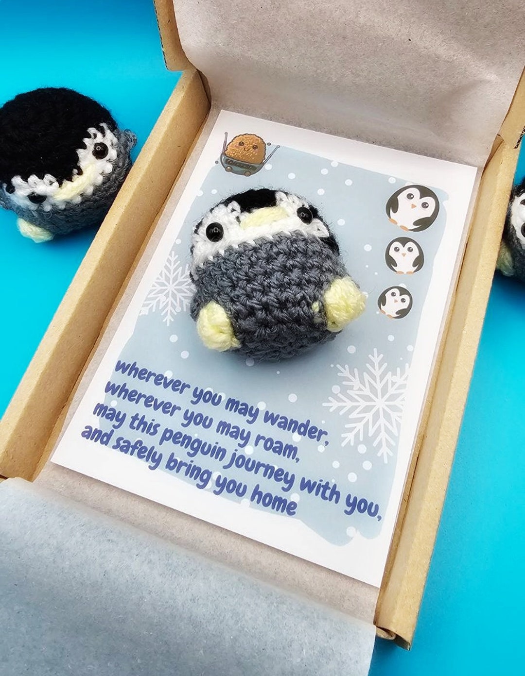 Travel Penguin Gift Keychain, Crochet Amigurumi Penguin, Travelling ...
