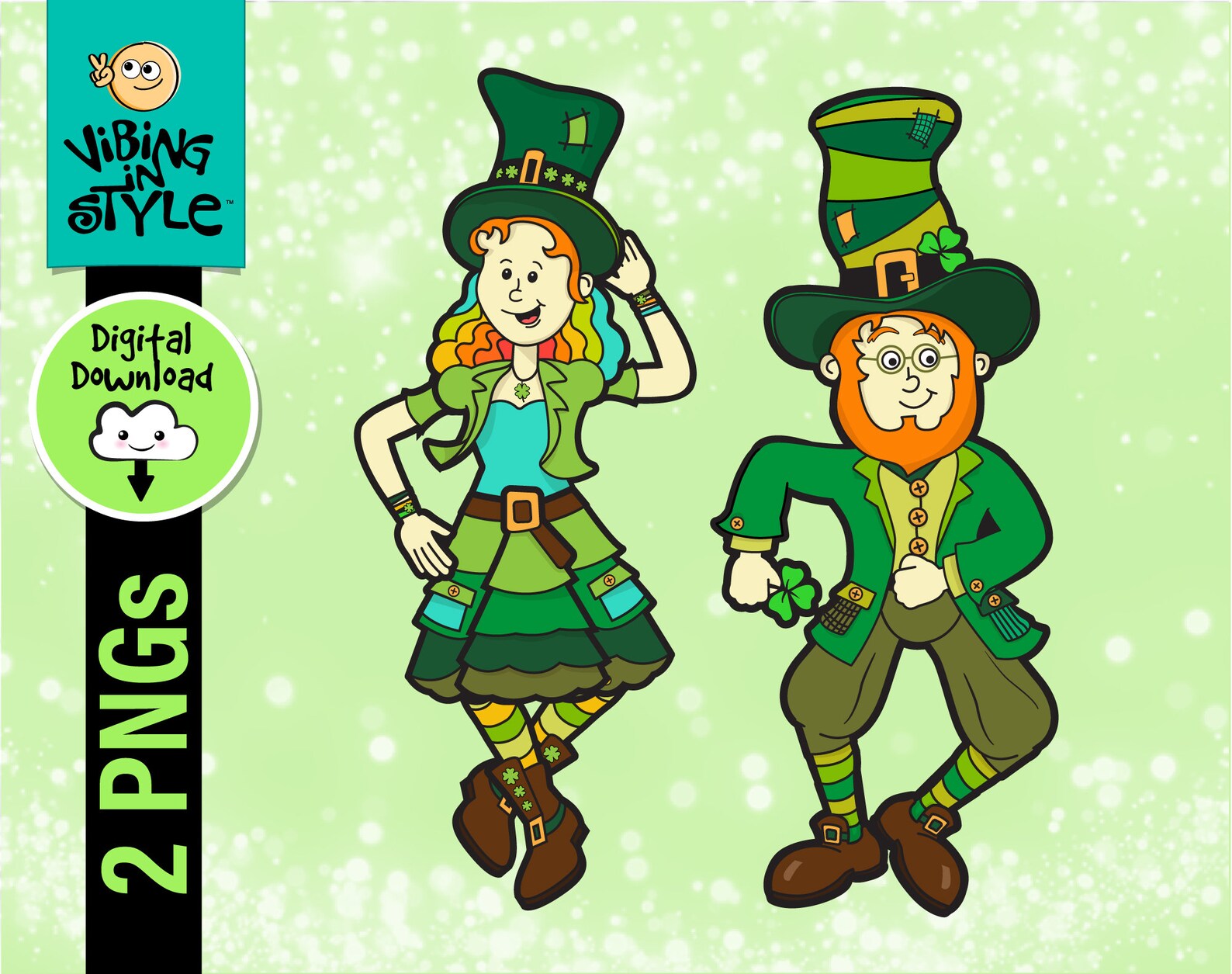 Dancing Leprechauns | Girl Leprechaun | Boy Leprechaun | PNG Printables ...