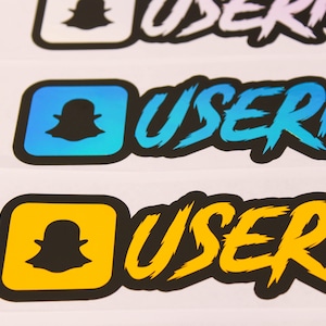 Premium Silver Holographic Custom Personalized Snapchat Name Vinyl ...