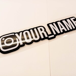 White Instagram Name Decal W/ Background - Custom Waterproof Vinyl - Etsy
