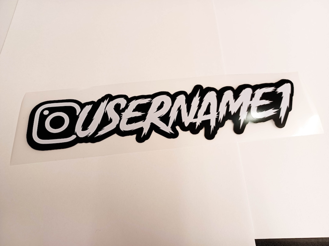 White Instagram Name Decal W/ Background - Custom Waterproof Vinyl - Etsy