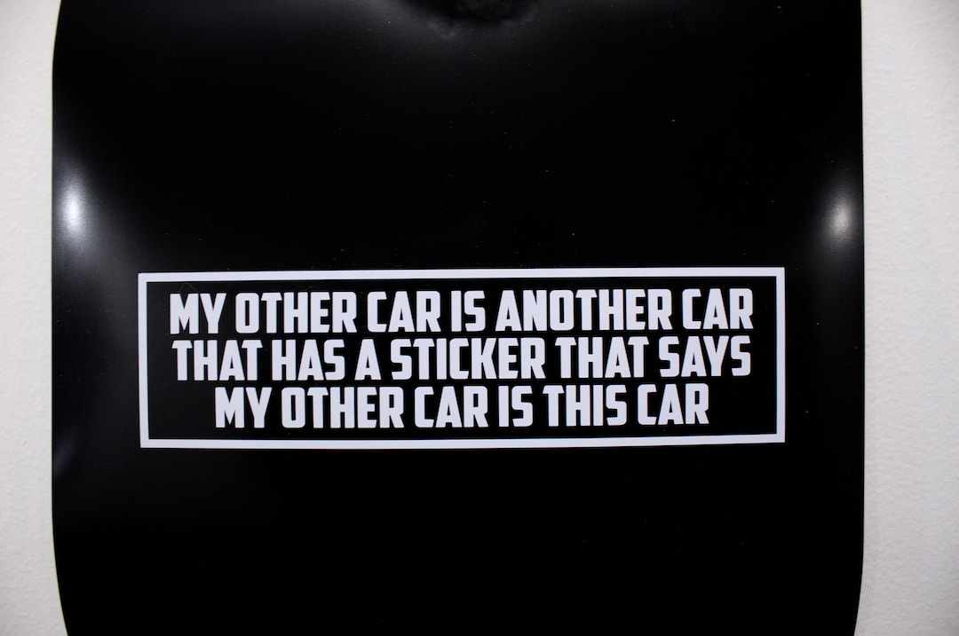 Funny Car Sticker "my Other Car is Another Car" Vinyl Decal - Etsy