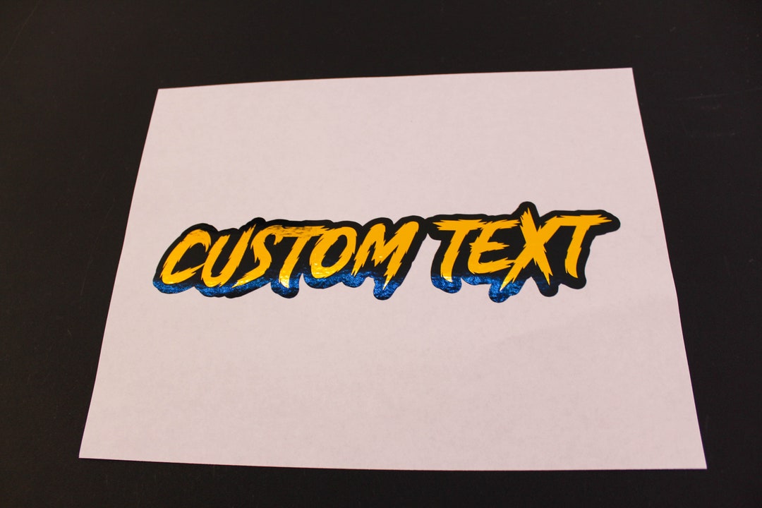 Premium Metallic Gold Custom Personalized Text Vinyl Decal - Waterproof ...
