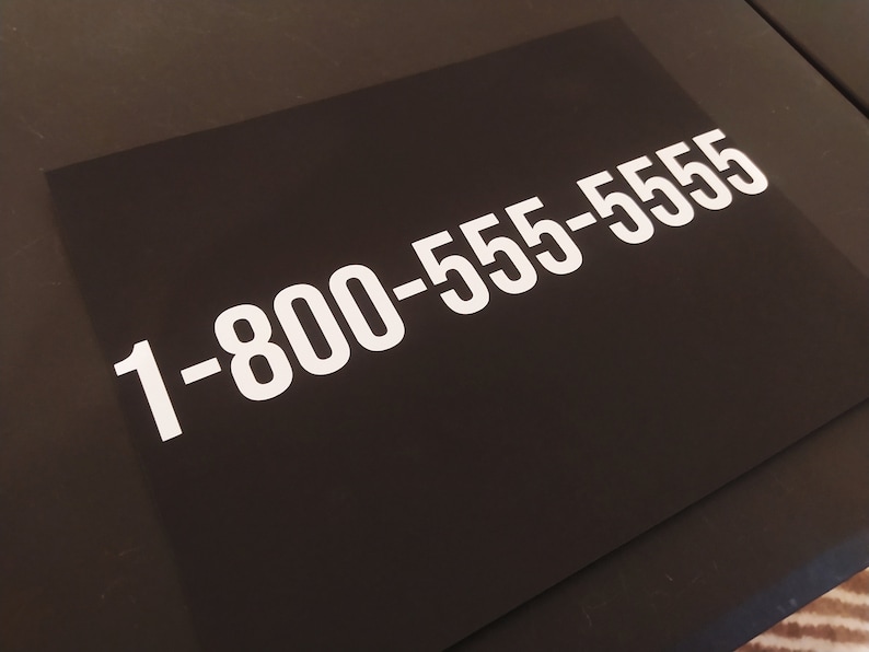 Custom Phone Number Vinyl Decal Sticker - Etsy