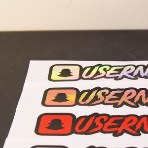 Premium Silver Holographic Custom Personalized Snapchat Name Vinyl ...