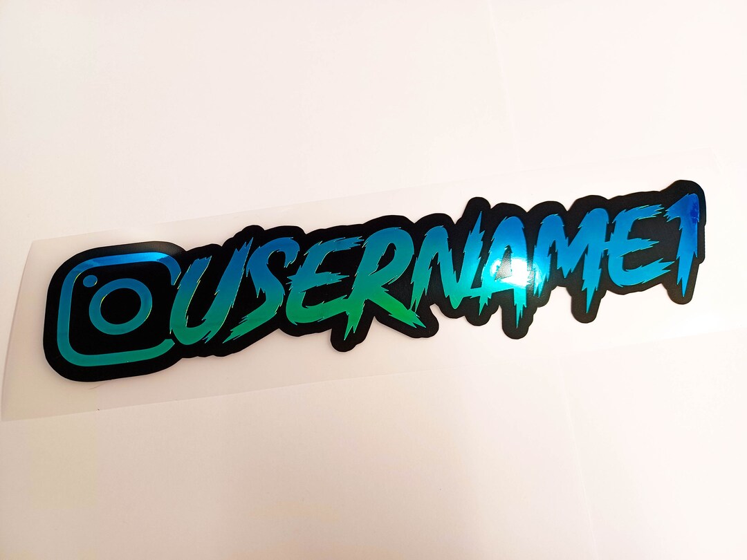 Premium Ocean Holographic Custom Personalized Instagram Name Vinyl ...