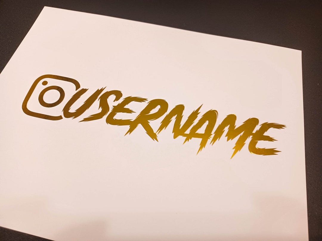 Metallic Gold Custom Instagram Name Personalized Vinyl Decal Sticker - Etsy