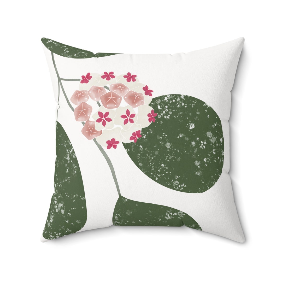Hoya Wax Plants & Flowers Square White Pillow - Etsy
